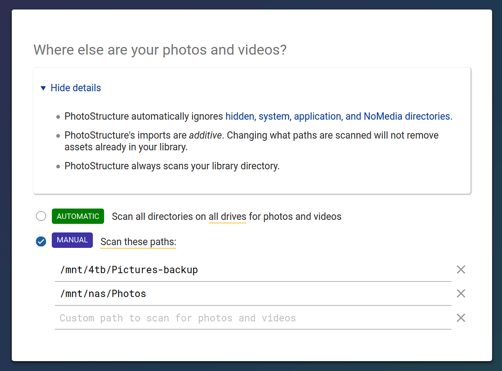 Hybrid PhotoStructure libraries - Tips - PhotoStructure Forum